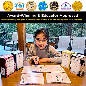 Think Tank Scholar 681 Math Flash Cards & Math Dice (Award Winning) Addition, Subtraction, Multiplication & Division - All Facts & Games - Kids Ages 4+ Kindergarten, 1ST, 2ND, 3RD, 4TH, 5TH, 6TH Grade