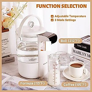 Babyexo Bottle Warmer Formula Water Dispenser-Make Warm Formula Bottle Instantly,Dispenses Warm Water 24/7,Electric Formula Water Dispenser Kettle with Temperature Control-White Home Water Boiler