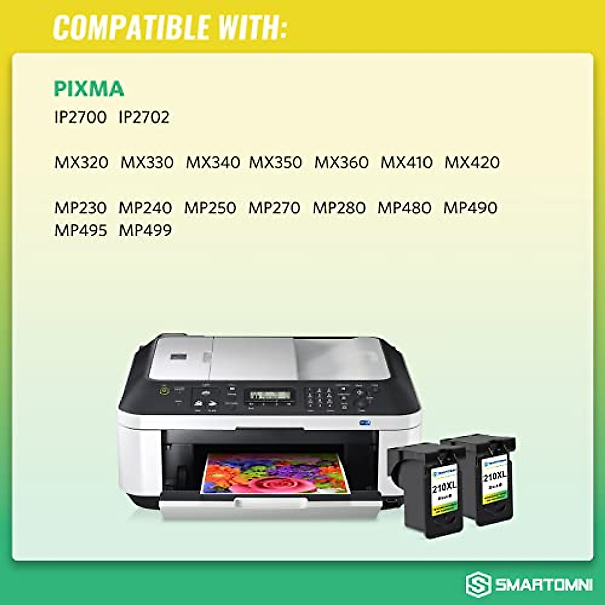 S SMARTOMNI Remanufactured PG-210XL Ink Cartridge Replacement for Canon PG 210 XL for Canon PIXMA MP495 IP2702 MP230 MP240 MP250 MP280 MP480 MP490 MP499 MX330 MX340 MX350 MX410 MX420 Printer (2 Black)