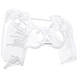 eXtremeRate Transparent Crystal Clear Replacement Faceplate Front Housing Shell Compatible with ps4 Slim Pro Controller CUH-ZCT2 JDM-040/050/055 - Controller NOT Included
