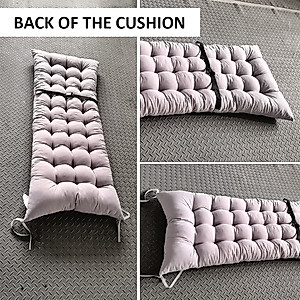 SPIOKLFD Sun Lounger Chair Cushions, 47-inch x 19.7-inch, Cotton, Expanded Polyethylene, Outdoor, Contemporary, Gray, Rectangular, Washable, Durable, Breathable, Soft