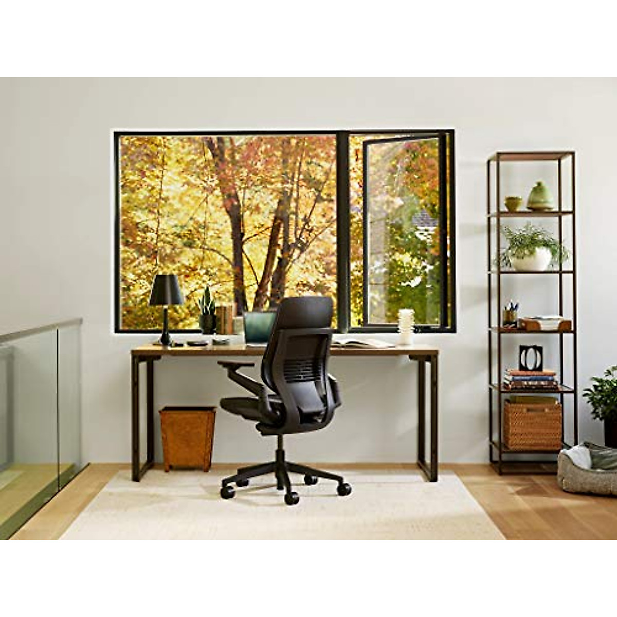 Steelcase Gesture Office Chair - Cogent: Connect Graphite Fabric, Shell Back, Light on Light Frame, Polished Aluminum Base