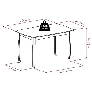 Winsome Inglewood Dining Table, Walnut, 47.24x29.53x29.13