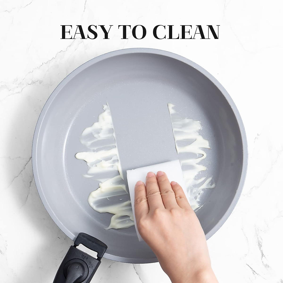 ROCKURWOK Pots and Pans with Removable Handle, Cookware Set with Ceramic Nonstick Coating, Suitble for Camping | RV, Dishwasher Safe | Ovens Safe | PFAS Free | PFOA Free, Blue