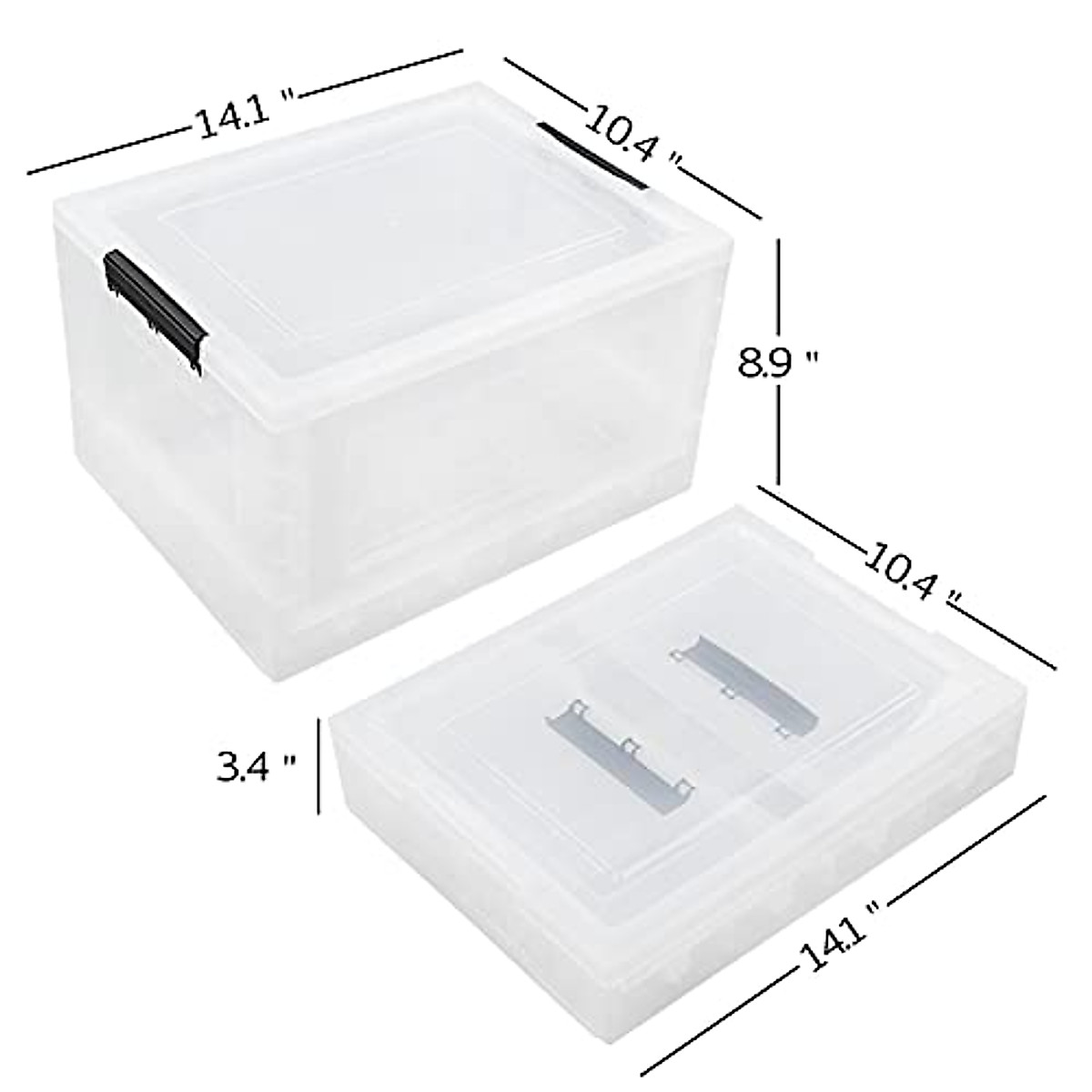 Pekky 16L Collapsible Storage Box with Lid, 2 Packs Stackable Folding Bin