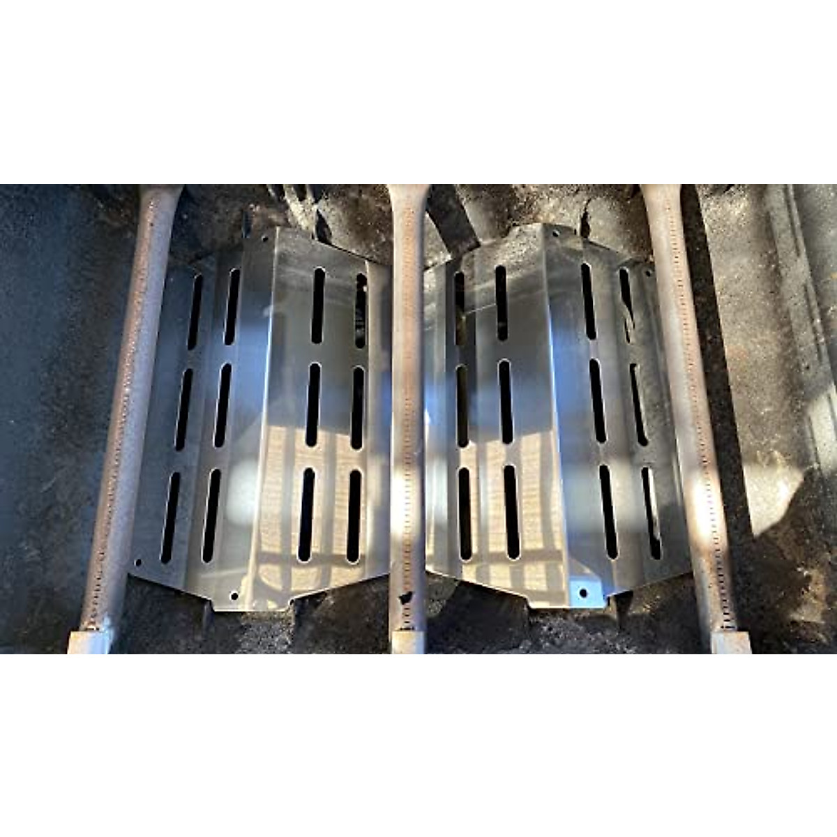 Htanch SG622 (2-Pack) 13 1/4 inch 16GA Stainless Steel Flavorizer Bar for Weber Genesis 300 Series 2011 & Newer Models with Front Mounted Control Panels, Heat Plate Replacement for Weber 7622