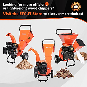 EFCUT Wood Chipper Shredder Mulcher Heavy Duty 7HP Gas Powered 3 in 1 Multi-Function 3" Inch Max Wood Diameter Capacity