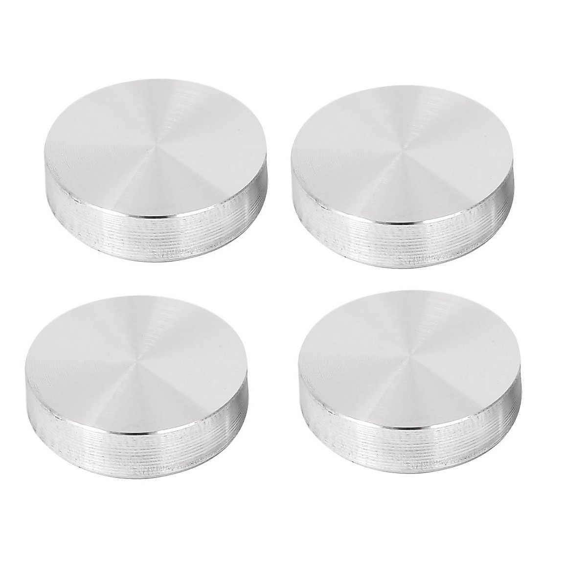 uxcell 30mm x M6 Glass Table Top Adapter Round Aluminum Disc Silver Tone 4 Pcs