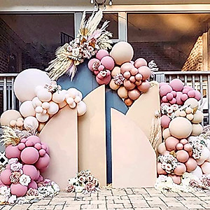 Nude Dusty Pink Balloon Garland Double Stuffed Blush Brown Rose Gold Metallic Balloons Latex Neutral Balloon Arch Kit For Baby Shower Boho Bridal Wedding Engagement Birthday Party Decorations