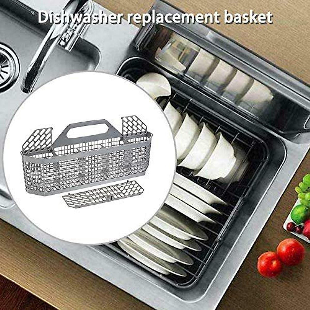AUSUKY Kitchen Aid Dishwasher Silverware Basket Filter Basket Flatware Organizers