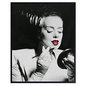 Funny Bathroom Wall Decor for Women - Bride of Frankenstein - Restroom Sign - Retro Guest Bath - Powder Room Art Print Photo - Bridal Shower Gift - Vintage Horror Movie Poster - Home Theater Decor