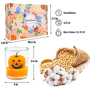 12 Pack Halloween Glass Votive Candles - Spooky Ghost, Pumpkin, and Witch Design - Decorative Halloween Tealight Candles for Home Decor, Parties, and Trick-or-Treating