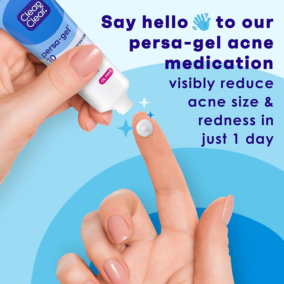 Clean & Clear Persa-Gel 10 Oil-Free Acne Spot Treatment with Maximum Strength 10% Benzoyl Peroxide, Topical Pimple Cream & Acne Gel Medication for Face Acne, Fragrance-Free, 1 fl. oz, 4 Pack