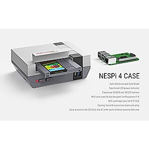 Retroflag NESPi 4 Case Raspberry Pi 4 Case with Safe Shutdown Safe Reset, SSD Case,HDMI Splitter Switch