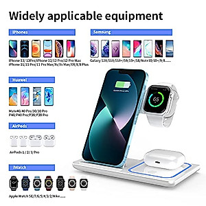 Wireless Charger,RUI MAI LAI 3 in 1 Wireless Charger Station for Apple iPhone/iWatch/Airpods,iPhone 13/12/11 (Pro, Pro Max)/XS/XR/XS/X/8(Plus),iWatch 7/6/SE/5/4/3/2,AirPods 3/2/pro