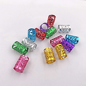 Messen 170 Pieces Dreadlocks Beads Multicolor Aluminum Dread Locks Metal Cuffs Hair Decoration Braiding Hair Jewelry (Not Break Easily)