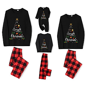 WakeUple Christmas Pajamas for Family Matching Christmas Pajamas Sets Classic Red Xmas Jammies for Woman Men Kids Baby Dog Woman