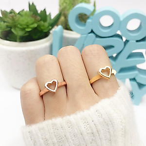 Jewel Zone US 14K Yellow Gold Over Sterling Silver Open Heart Ring Size-7