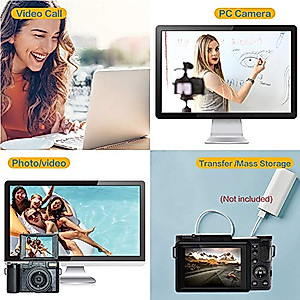 CEDITA 2.7K Digital Camera Vlogging Camera 30MP Full HD Digital Camera with Retractable Flash Light Camera 3 Inch Flip Screen Vlogging Camera for YouTube with Two Batteries, Black