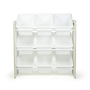 Humble Crew Storage Organizer, 9 Small Bins, Sandwashed/White