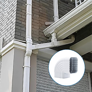 2 x 3 inches Downspout Gutter Rainwater Pipe Diverter 90 Degree Aluminum Downspouts Adapter B Elbow Corner Reusable Water Pipes Fitting Connection for House Overboard System White (90 Degree B Style)