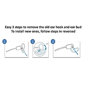 3X Same Size Replacement Earbuds Ear Tips + Ear Hook Loops + Foam Spare Fit Kit for Plantronics CS540 Savi W440 W740 W745 WH500 EarLoops EarHook Ear Bud Sleeve Part (Mixed L/M/S)