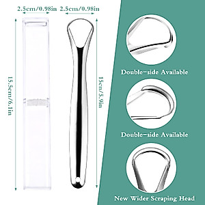 Tongue Scraper Cleaner, Stainless Steel Tongue Cleaners Tongue Scraper for Adults Oral Care Tongue Tool for Bad BreathEasy to Use Tongue Cleaner for Travels Meetings Work or Home Use