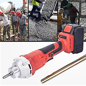 Chargeable Electric Concrete Vibrator 750W 2500RPM Hand-hold Concrete Vibrator Portable Cordless Construction Insertion Vibrator Air Bubbles Remover Level Concrete with 3.3 ft Vibrating Rod