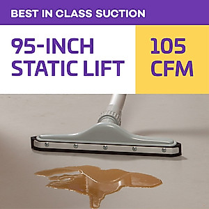 ProTeam Wet Dry Vacuums, ProGuard 20, 20-Gallon Commercial Wet Dry Vacuum Cleaner with Tool Kit and Front Mount Squeegee