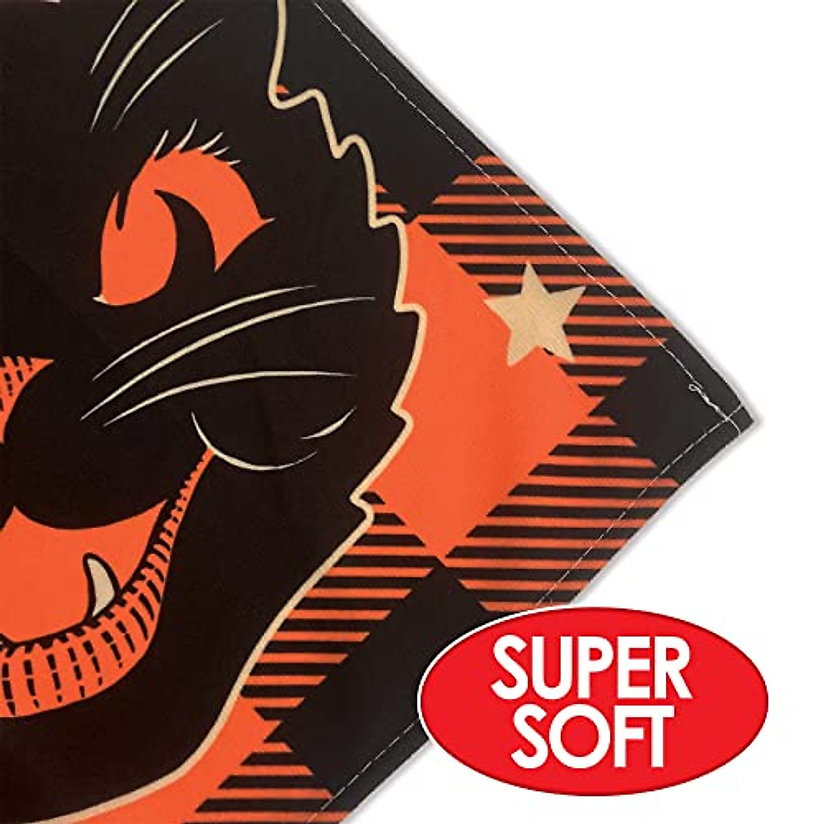 Beistle Fabric Black Cat Vintage Halloween Tablecover, 55” x 90.5” – Polyester Table Cloth, Rectangular Tablecloth, Holiday Tablecloth, Halloween Fabric Tablecloth, Halloween Decorations