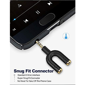 CableCreation Headphone Splitter Adapter, 3.5mm Male to 2 Port 3.5mm Female Y Jack Splitter Adaptor Compatible with Headset, Earphone, iPhone, iPad, iPod,Tablets, MP3 Players&More, Black