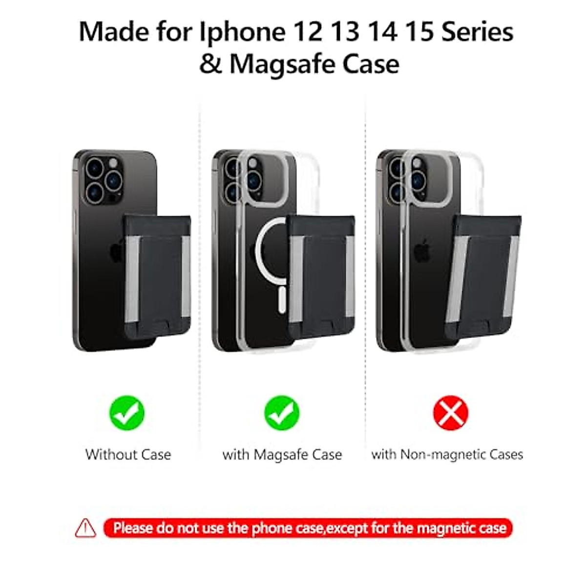 2-in-1 Magsafe Wallet, Up-grade with iPhone Wallet and Adjustable Stand, Open ID Window, Magnetic Wallet for iPhone 15/14 Pro Max/14 Pro/14/14 Plus/13/12 Series, 9 Cards Holder, Vegan Leather, Black