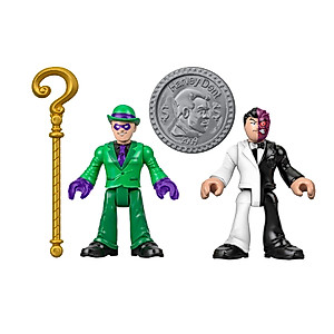 Fisher-Price Imaginext DC Super Friends The Riddler and Two Face Figures, Multicolor (GBL90)