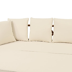 Christopher Knight Home Varney Outdoor Extendable Acacia Wood Daybed Sofa, Teak and Beige