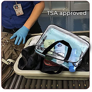 5-Star Compatible Inkjet Cartridge 3 Pc Premium TSA Approved Toiletry Bag Travel Set, Clear Cosmetic Bags with 3 Toiletry Bottles