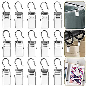 ULTNICE Drapery Hooks Stainless Steel Curtain Clips Hooks Small Patio Awining Lights Hanger Siding Clips for Hanging Tablecloth Towel Bathroom 60pcs Metal S Hooks