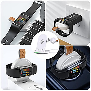 KOJACMUR 3 in 1 Wireless Charger for Fitbit Charge 5/Fitbit Luxe,Wireless Charging Station Compatible for iPhone 14/12 Pro Max/13/11/8, for Samsung Galaxy S22+ S22, for AirPods Pro/3 (White A)