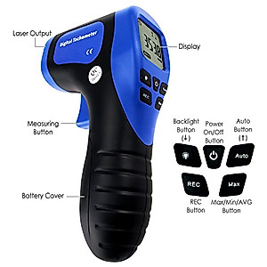 Digital LCD Photo Tachometer Non-Contact RPM Meter Speed Gauge Surface Speed Tach Meter