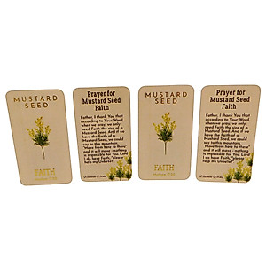 Mustard Seed Holy Card Bulk Pack Mixed 10 Pack Bundle Matthew 17:20 Faith Prayer and Cards with Seeds, 5 of Each