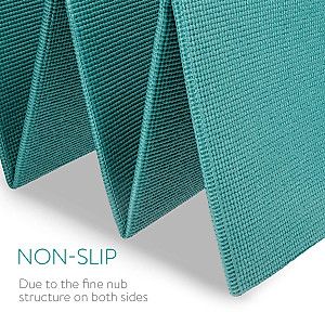 Navaris Foldable Yoga Mat for Travel - 1/8 inch (4mm) Thick Exercise Mat for Yoga, Pilates, Workout, Gym, Fitness - Non-Slip Folding Thin Portable Mat