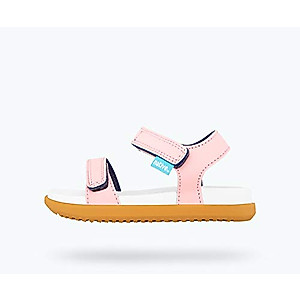 Native Shoes Kids Charley Sandal for Toddlers & Little Kids - EVA Upper Outsole, Contoured Toe Bar Water-Friendly Puddle Shoes - Princess Pink/Shell White/Toffee Brown 7 Toddler M