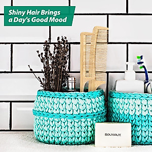 5 Pcs Natural Handmade Bamboo Anti-Static Combs Set - Wide Tooth, Rat Tail and Fine Tooth for Long, Short, Thick, Thin, Wavy or Curly Hair Detangling (Natural)