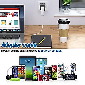 2000Watts Voltage Converter, 220V to 110V Converter, International Plug Adapter, Power Converter Adapter Combo, US to Europe, UK, Israel, Africa Over 150 Countries (Black)