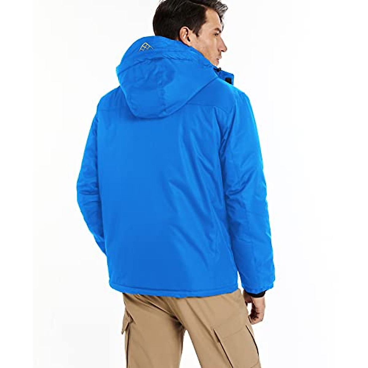 INVACHI Men's Mountain Waterproof Ski Coat Windproof Rain Jacket Winter Warm Hooded Coat