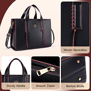 Missnine Laptop Bag for Women - 15.6 inch Large Computer Shoulder Bag PU Leather Work Tote Office Briefcase Handbag