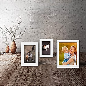 8x10 White Picture Frames Set of 2, Solid Wood Photo Frame with High Definition Glass, Rustic Simple Classic Handmade Wooden Frames for Wall Gallery Mounting or Table Top Display Decoration