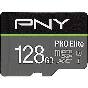 PNY 128GB PRO Elite Class 10 U3 V30 microSDXC Flash Memory Card - 100MB/s, Class 10, U3, V30, A2, 4K UHD, Full HD, UHS-I, micro SD