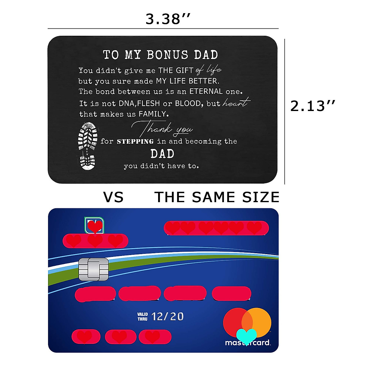 2024 Christmas Gifts for Stepdad Gift-Bonus Dad Appreciation Gifts from Daughter Son-Stepfather Gifts-Birthday Father's Day Gifts-You Didn't Give Me the Gift of Life-Wallet Insert Decor-Wallet Card