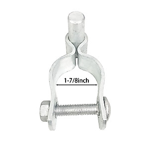2 Pack Chain Link Fence Gate Post Hinge - Use for Outside Diameter Post/Pipe - Galvanized Chain Link Post Gate Hinge - Nut/Bolt Included (1-7/8 Inch)