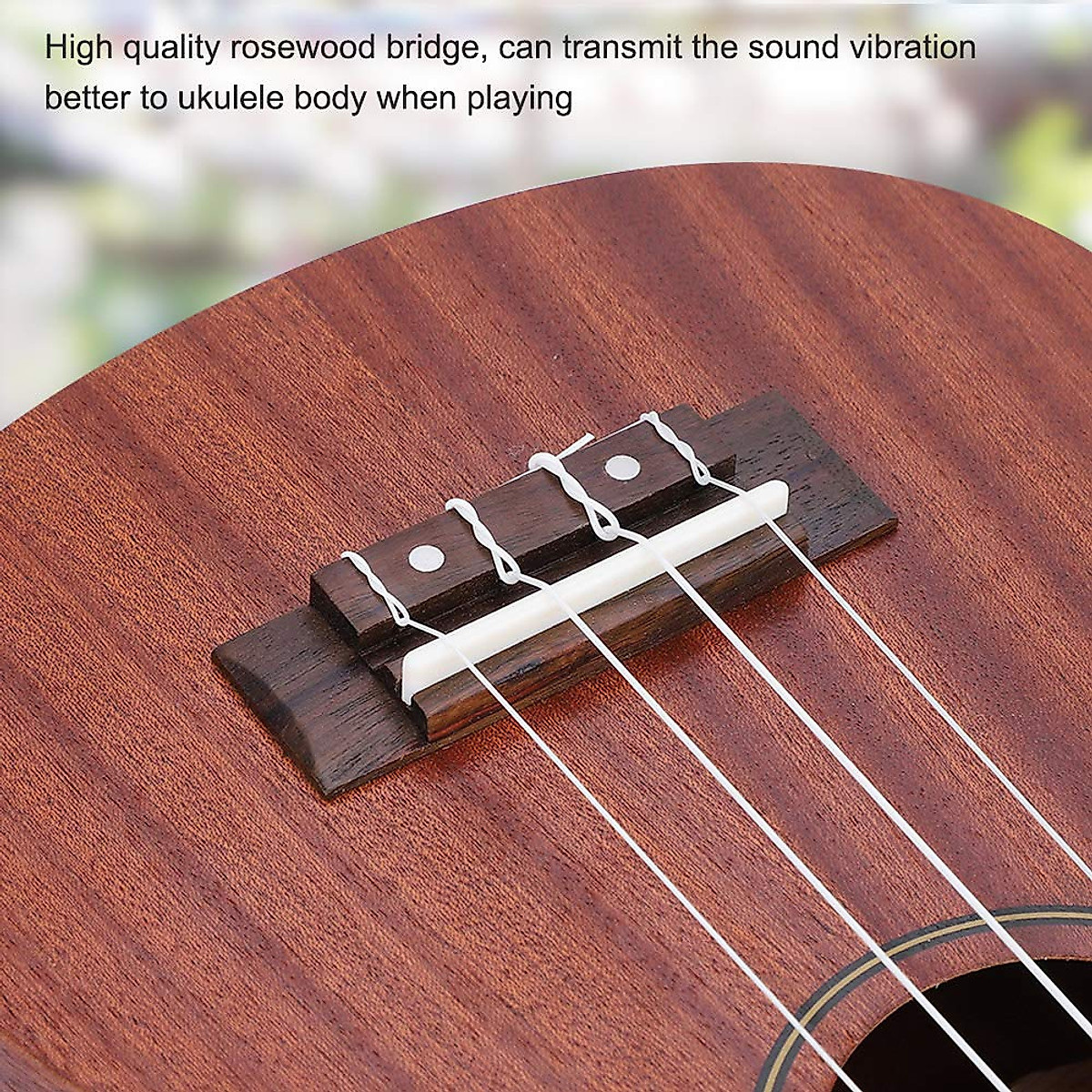 Ukulele Bridge Set Rosewood Bridge Plastic Nut & Saddle DIY Ukulele Replacement Part